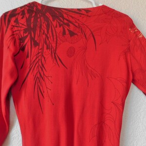 Cecilia Benetti Size M Red Knit Top/red Gold Embellished Beads Red Knit ...