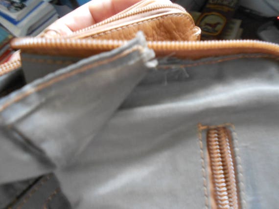 TAN Leather backpack/messenger organizer tan backpack… - Gem