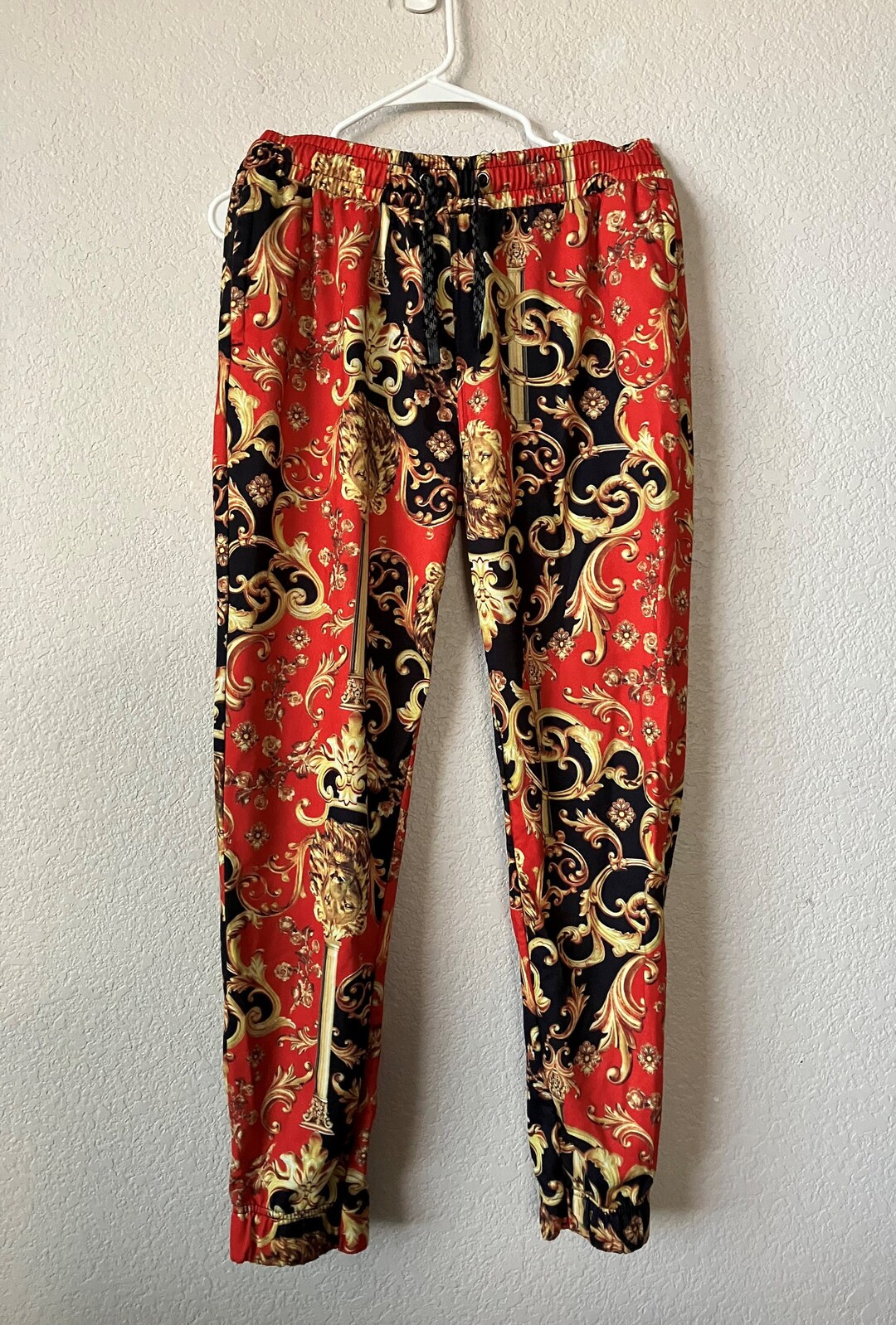 Fancy Lion Size L/G Red Yellow Wild Pattern Pants/red Gold - Etsy