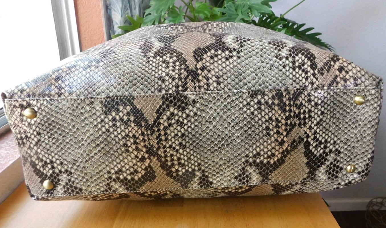 Snake skin pattern extra large travel shoulder bag/hand straps | Etsy