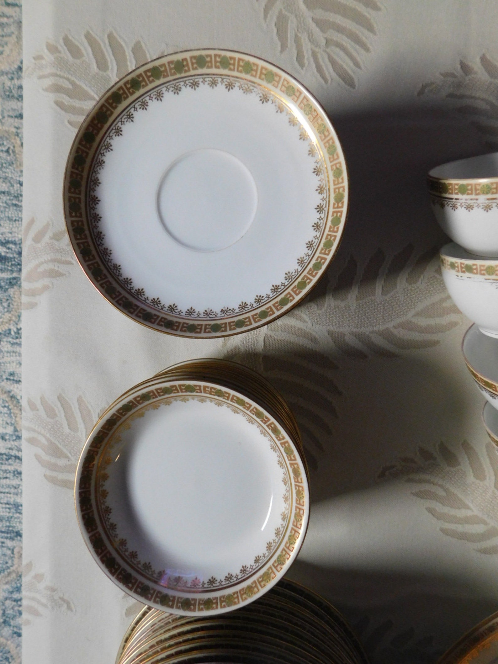 58 Pc Limoges China French Depose 10 Dinner Set/ Limoges Gilded China ...
