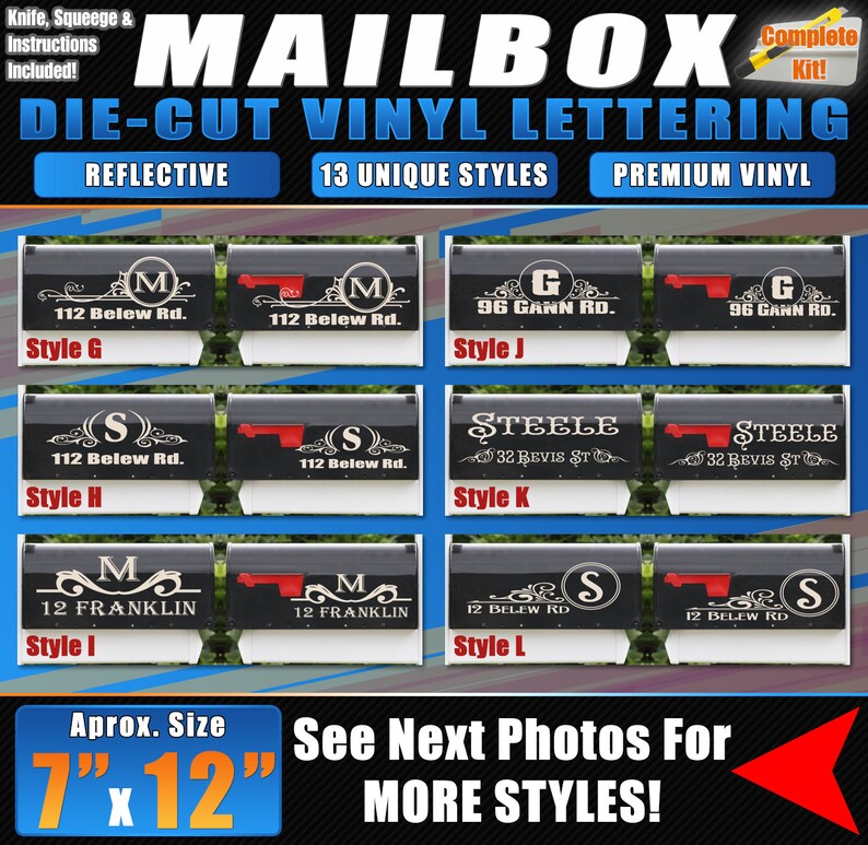 Reflective Custom Mailbox Lettering Die-cut Vinyl Decal Stickers - Etsy