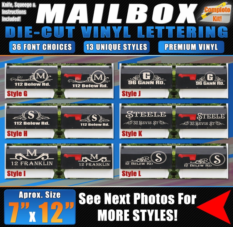 Custom Mailbox Lettering Vinyl Decals, Stickers, Vinyl, Mailbox ...