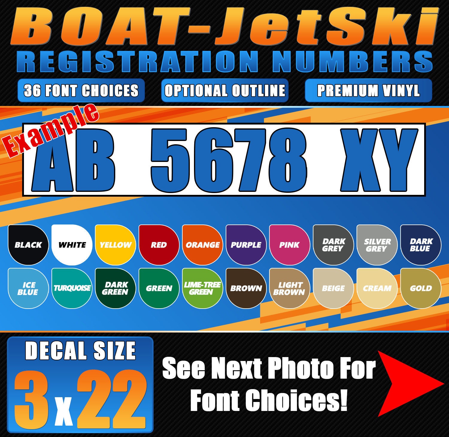 Boat Registration Numbers CUSTOM Boat Vinyl Personalized Sticker ...