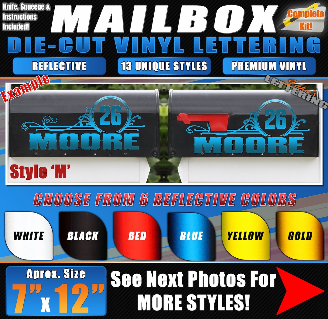 Reflective Custom Mailbox Lettering Die-cut Vinyl Decal Stickers - Etsy