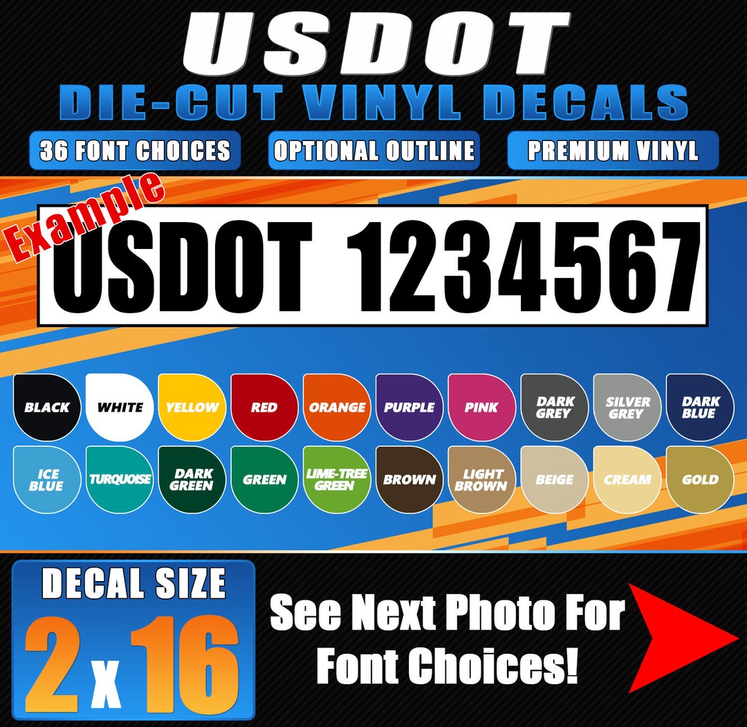 Truck Numbers Dot Stickers Truck Lettering Vinyl Lettering Company ...