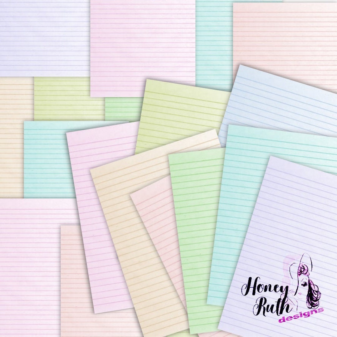 Printable Lined Notebook Paper: Colorful DIY Planner Pages (8.5"x11 ...