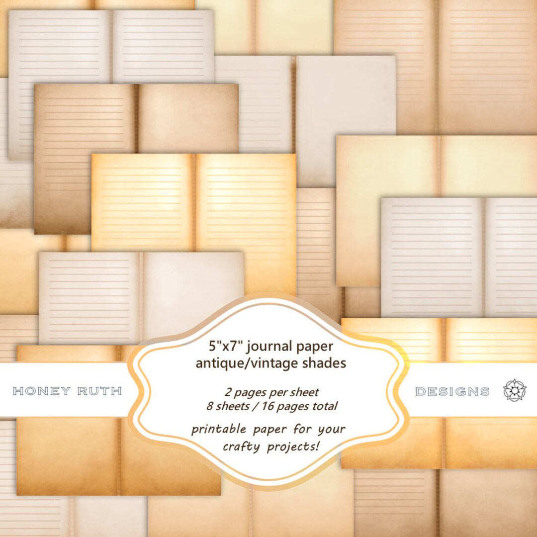 Printable Journal Pages 5x7 Vintage Journals Digital Download Instant ...