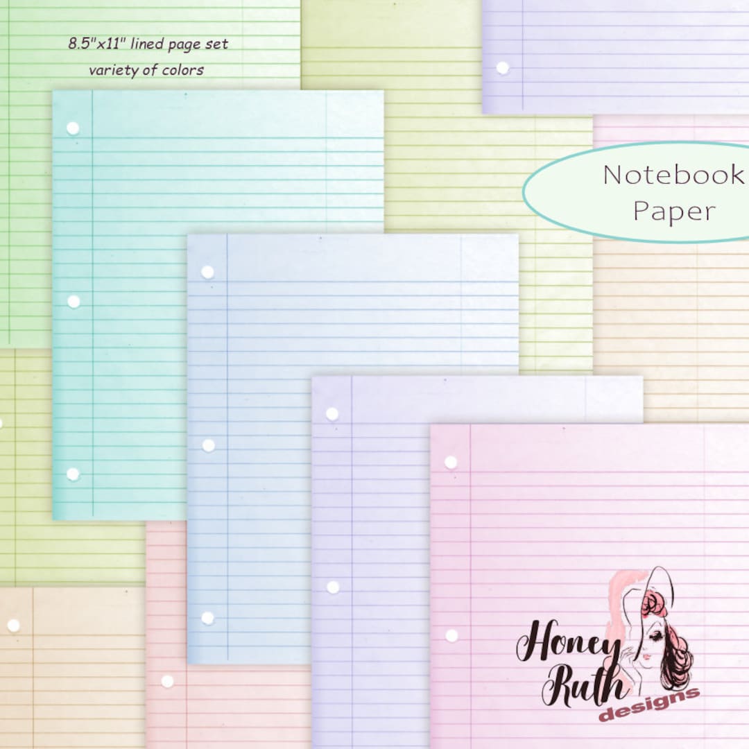 Printable Notebook Pages Colorful Rainbow Colorful Colors Print at Home ...