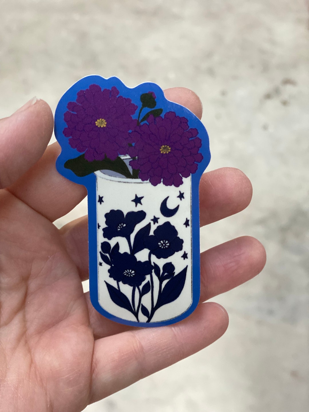 Flowers in a Vase Sticker - Etsy