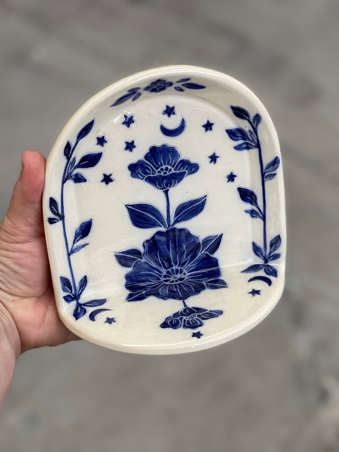 Blue Poppy Moon and Stars Altar/sconce - Etsy