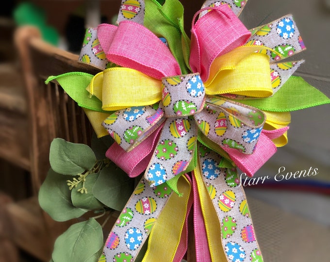 Easter Egg Easter Bow. Easter Decor. Easter Wreath Bow. Easter - Etsy
