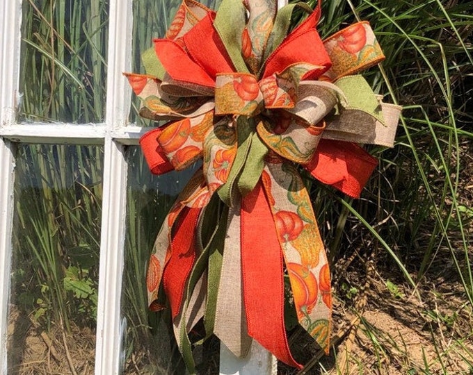 Fall Wreath Bow. Bows With Gourds. Bows With Pumpkins Bows for ...