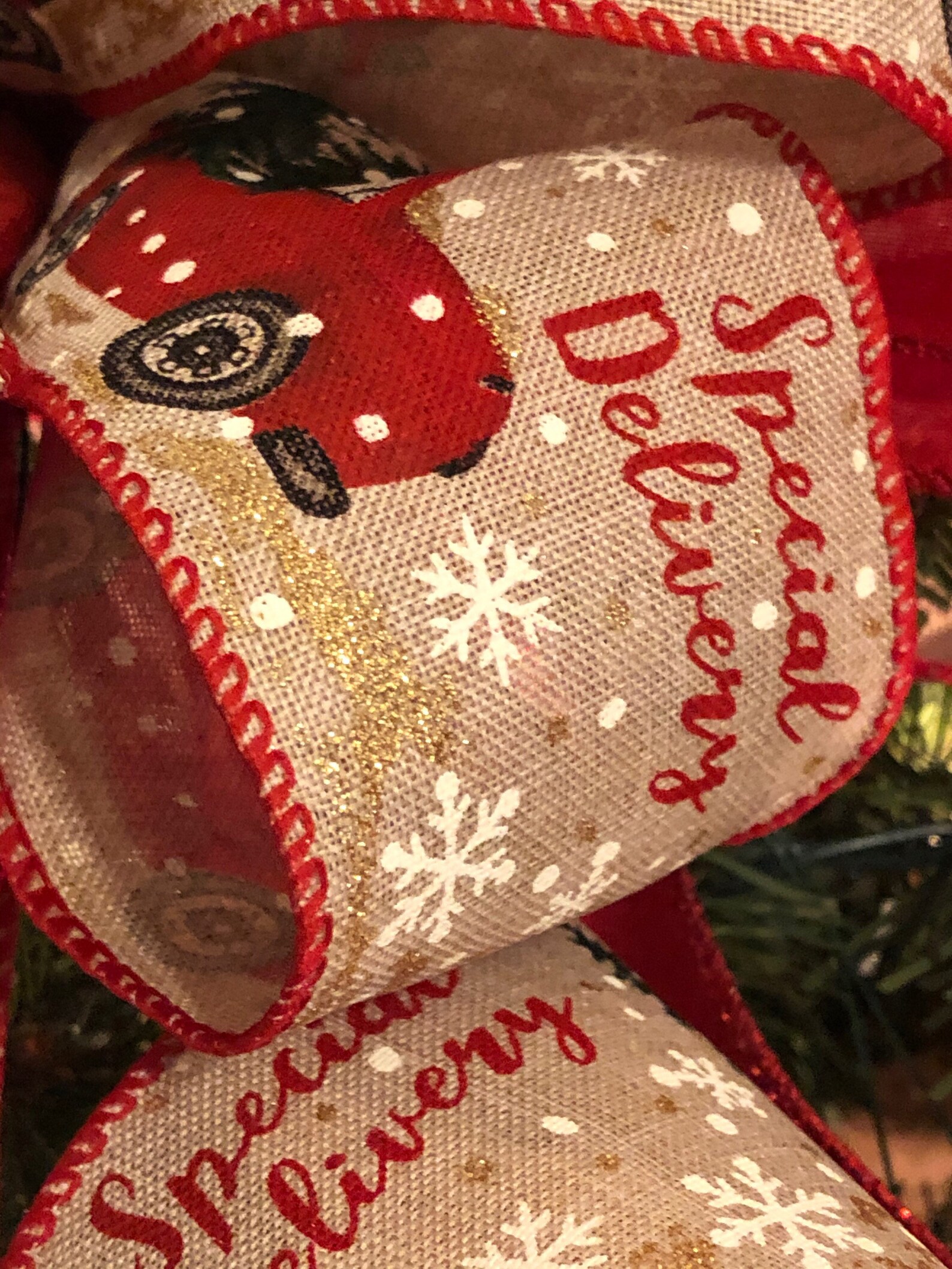 Rustic Christmas Tree Topper. Christmas Tree Bows. Red Truck | Etsy