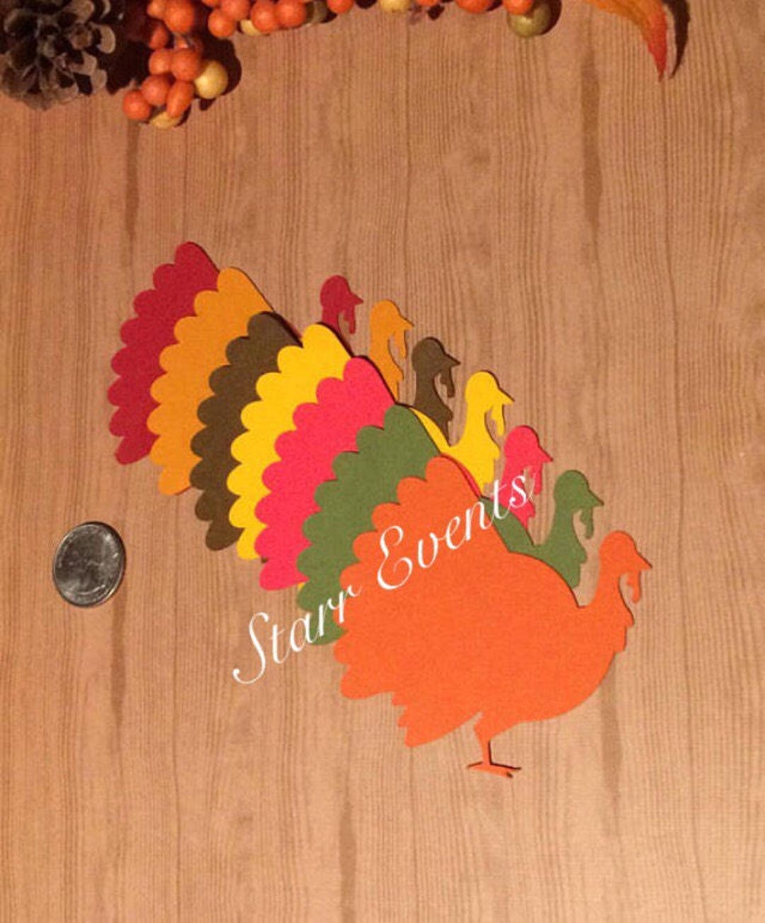 Turkey Die Cuts Set of 10 Turkey Cut Outs. Thanksgiving Place Card ...
