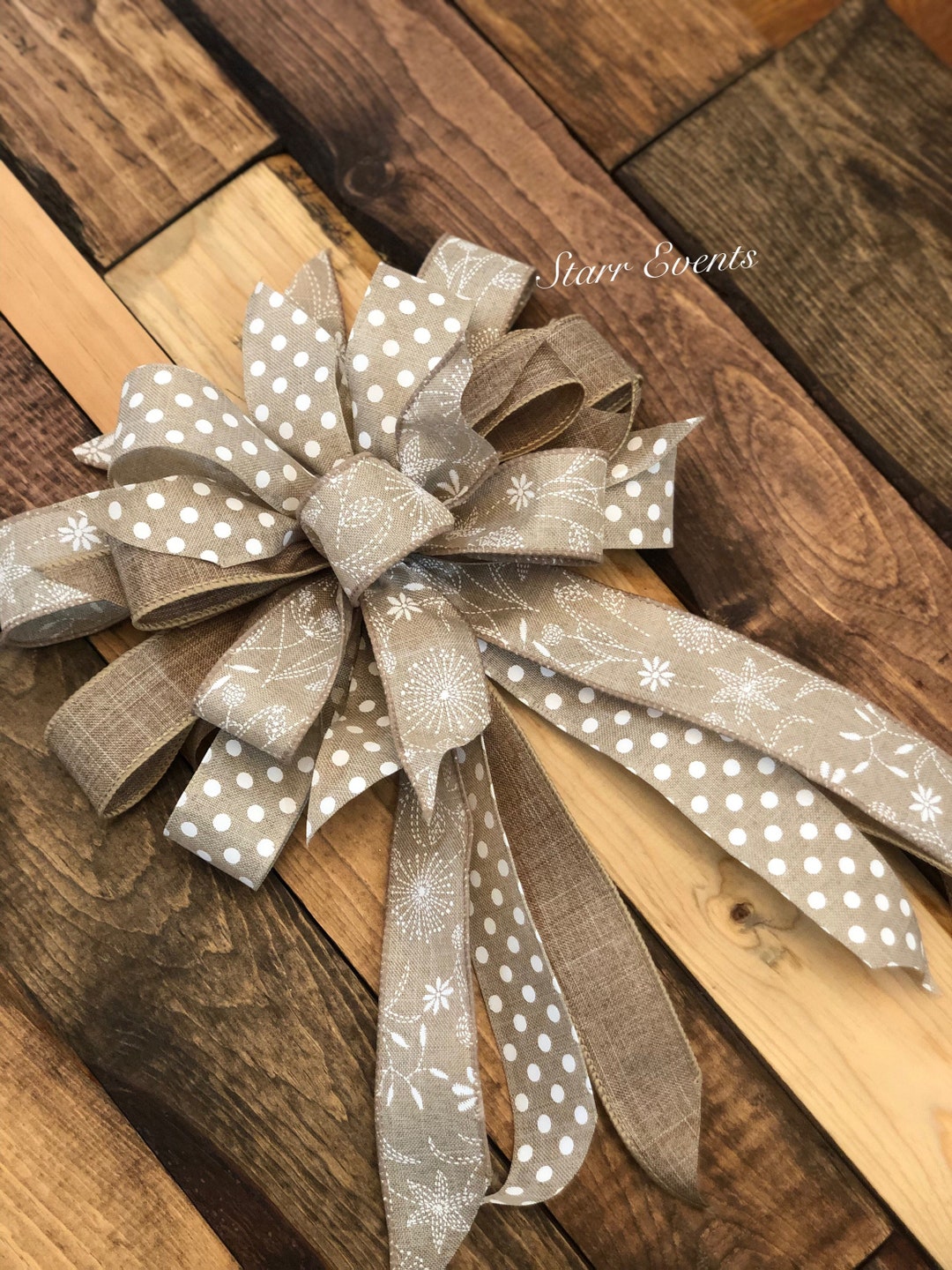 Spring Wreath Bow. Faux Burlap Dandelion Spring Wreath Bows for Wreaths ...