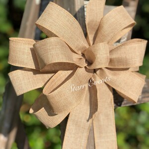 Fall Wreath Bow. Faux Burlap Ribbon Rustic Fall Ribbon Rustic Fall Bows ...