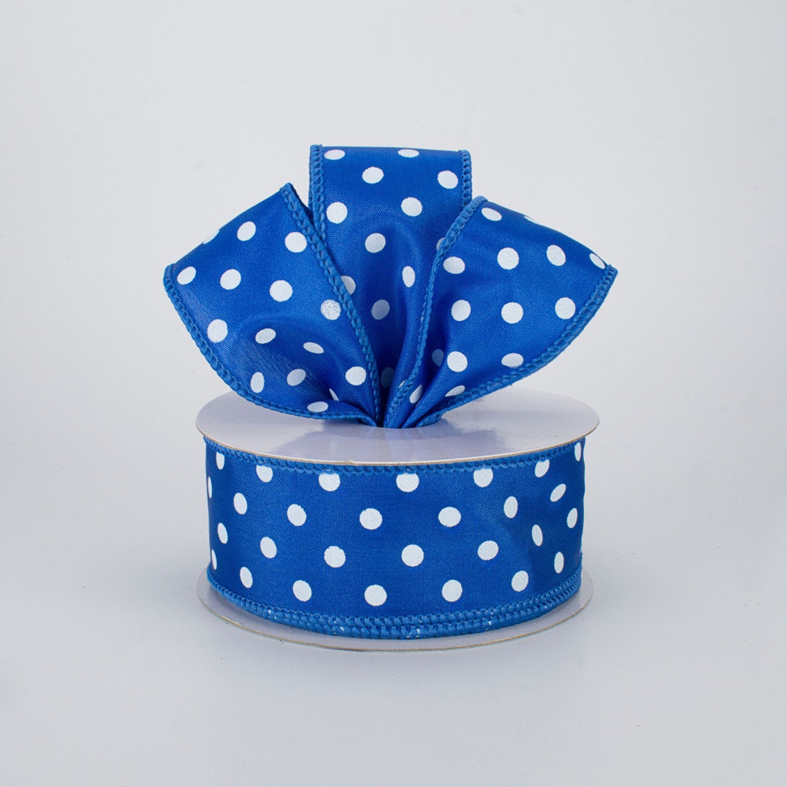 Blue and White Polka Dot Ribbon by the Roll. 10 Yards - Etsy