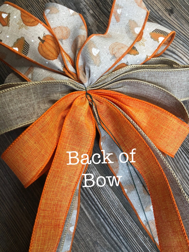 Fall Wreath bow. fall bows. Pumpkin pie bows. Bows with | Etsy