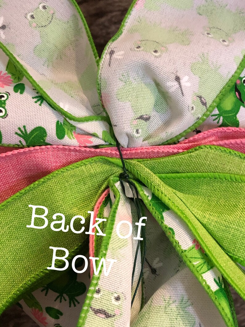 Frog Wreath Bow. Frog Ribbon. Frog Decor Summer Wreath Bow. | Etsy