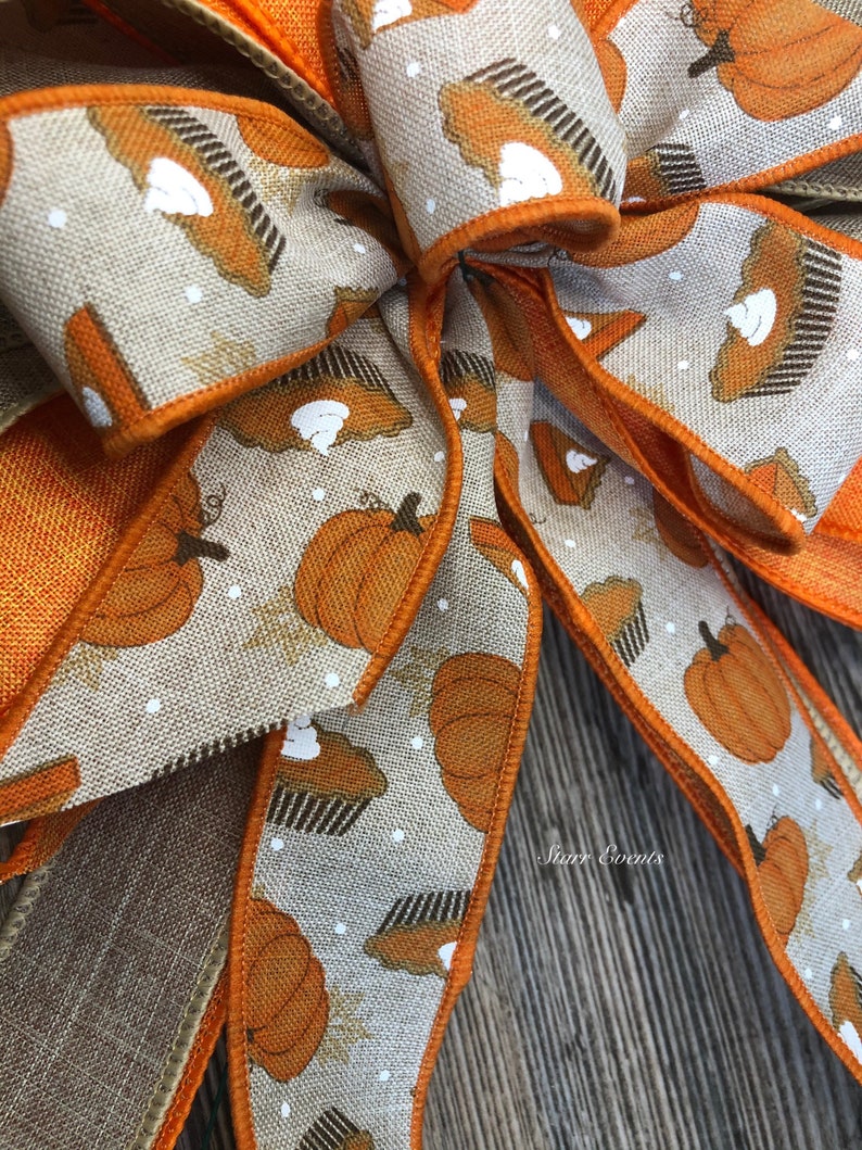 Fall Wreath bow. fall bows. Pumpkin pie bows. Bows with | Etsy