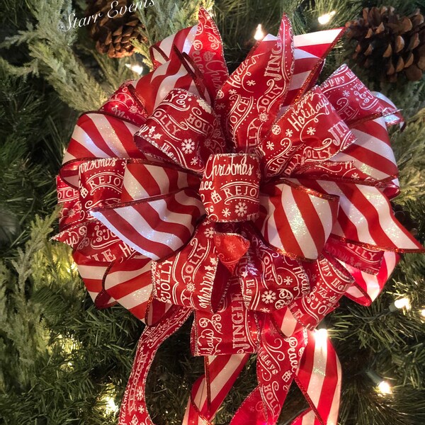 Candy Cane Bow - Etsy
