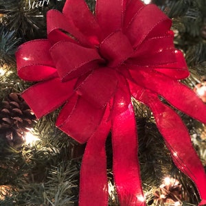 Red Christmas Bows. Christmas Wreath Bows. Rustic Christmas Decorations ...