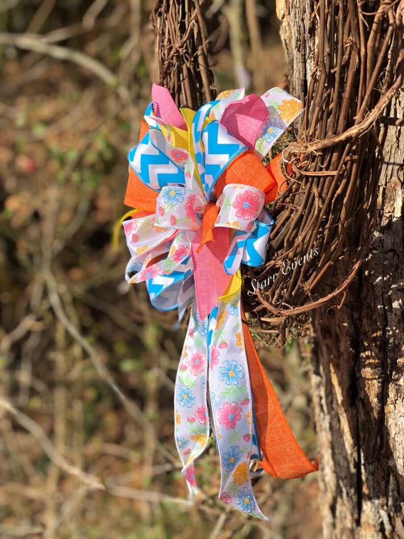 Spring Decor. Spring Wreath Bow. Spring Decorations. Bows for Wreaths ...