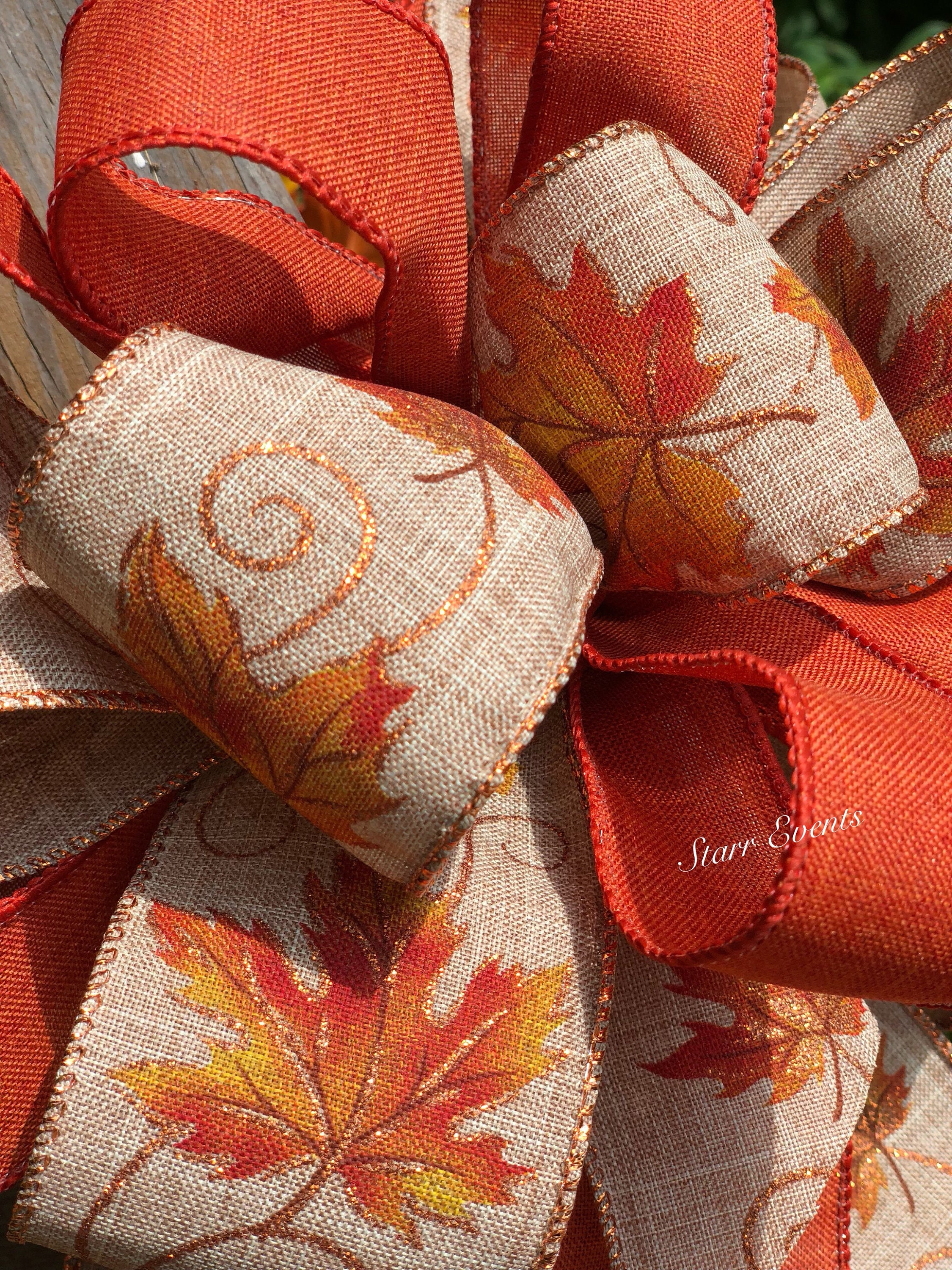 Fall Wreath Bow. Burnt Orange Ribbon. Bows for Wreaths. Rustic - Etsy