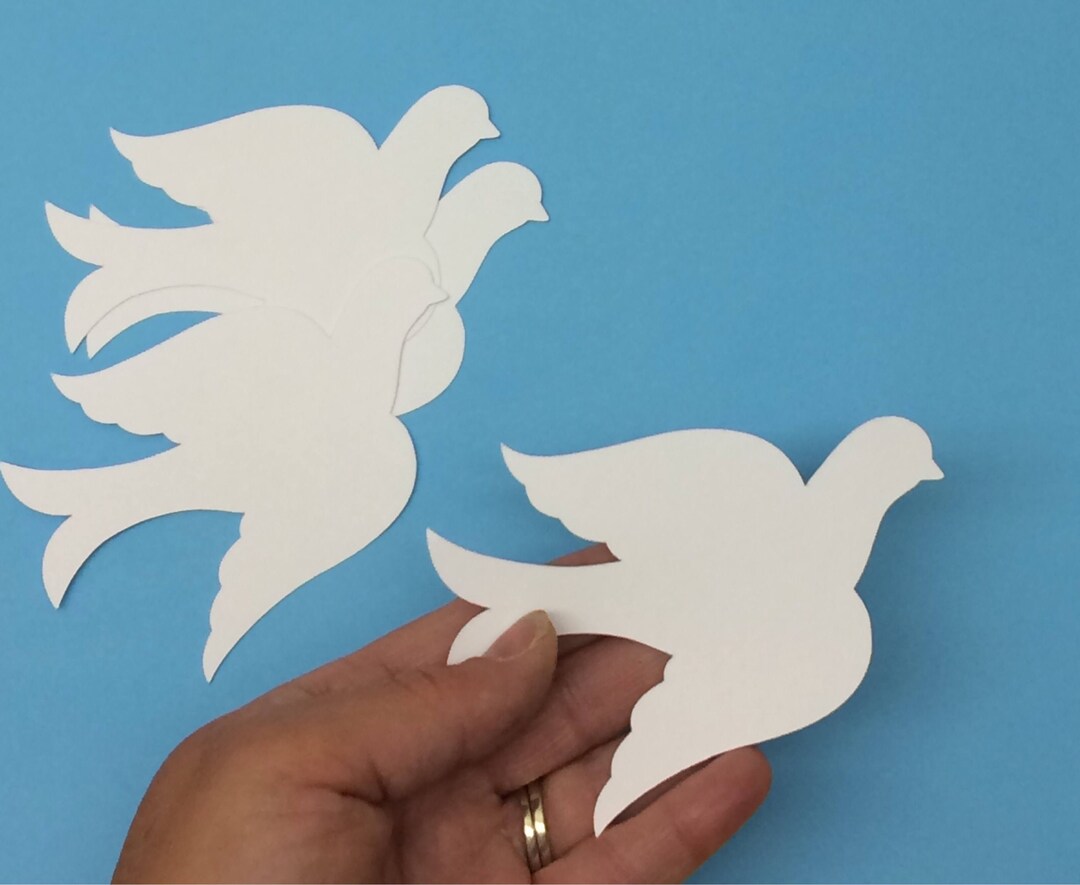 Wedding Decor. Set of 25 White Wedding Doves. Wedding Die Cuts. Wedding ...