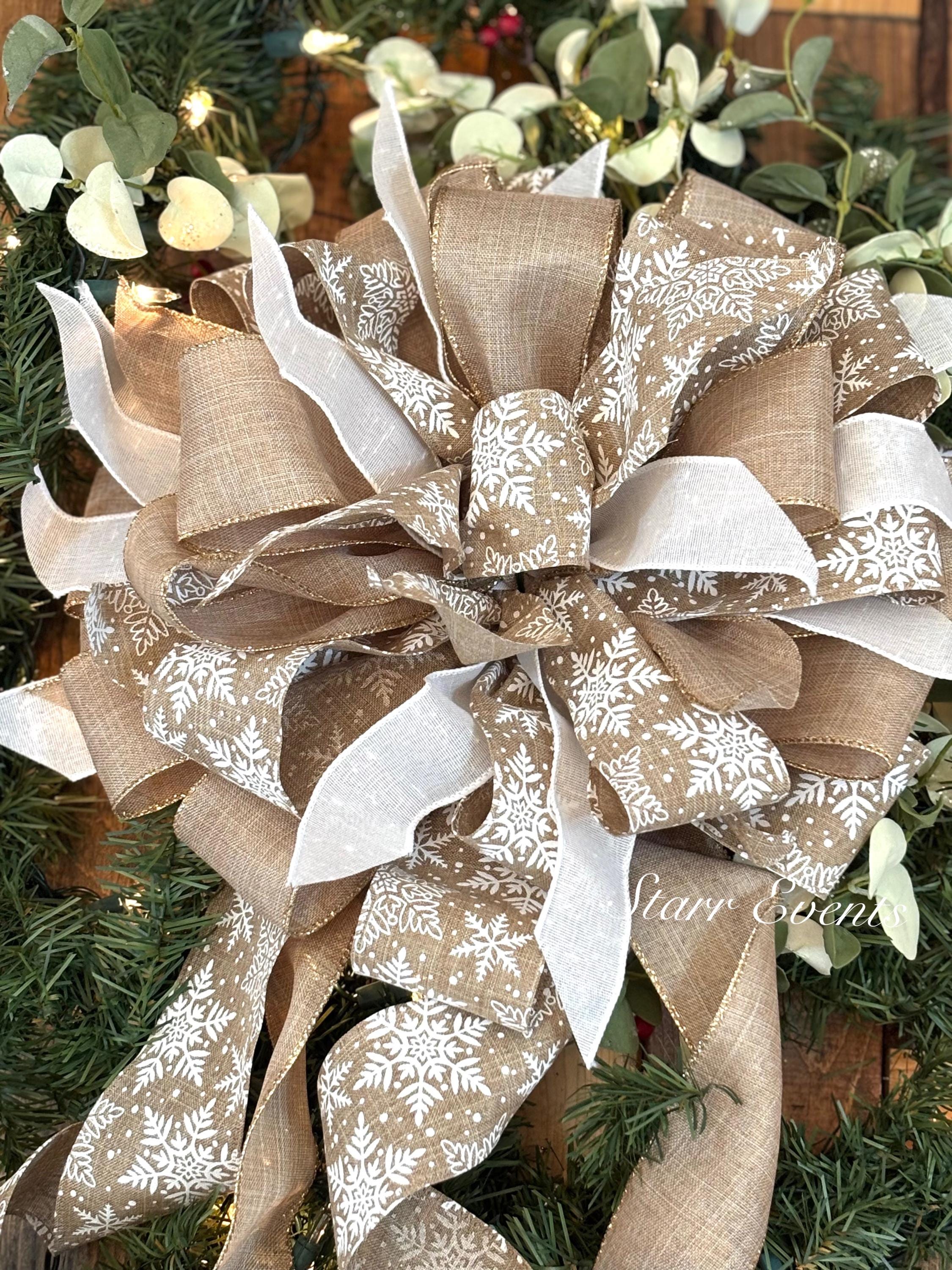 Rustic Snowflake Christmas Tree Topper. Christmas Tree Bows. Faux ...