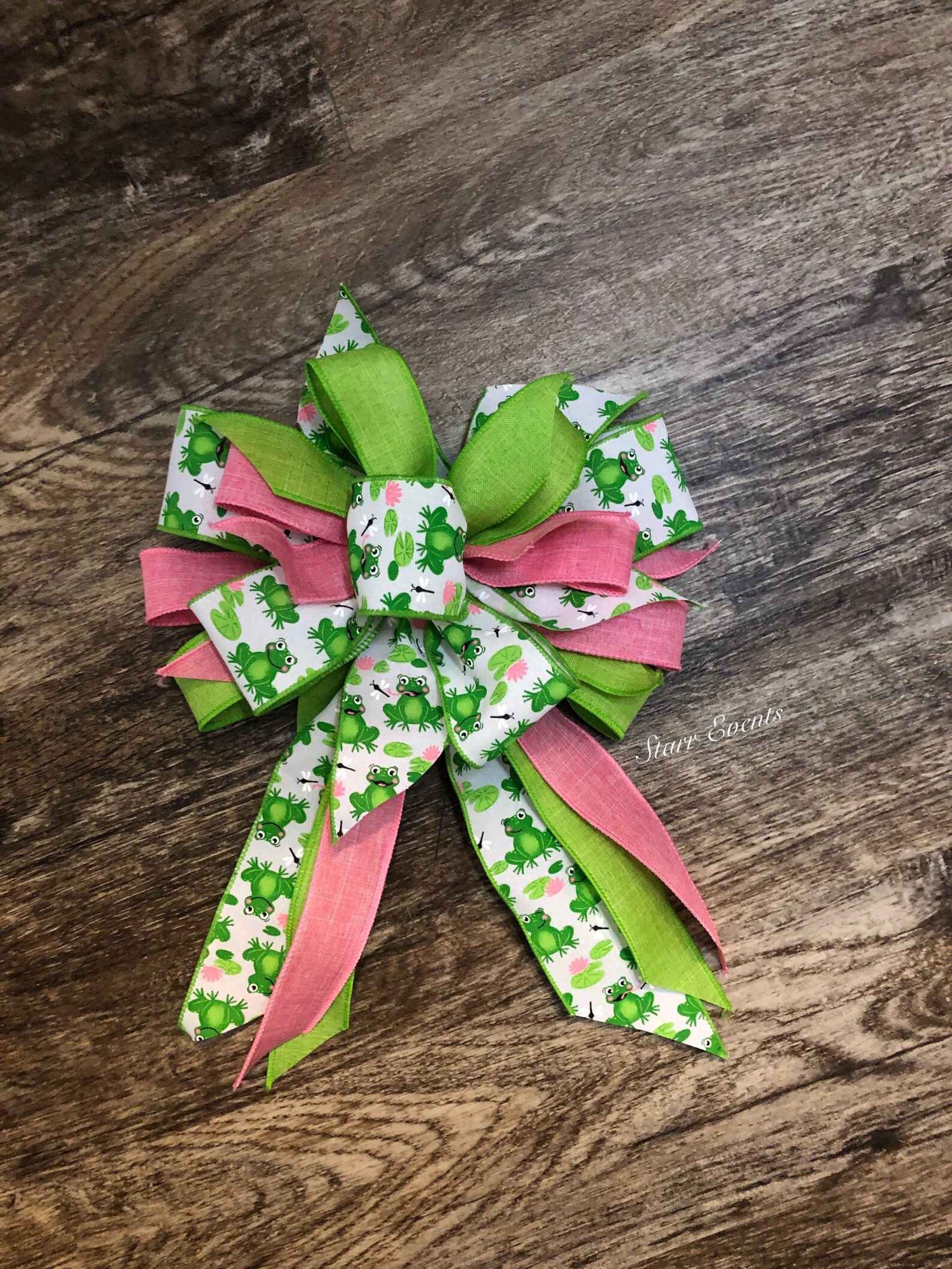 Frog Wreath Bow. Frog Ribbon. Frog Decor Summer Wreath Bow. - Etsy