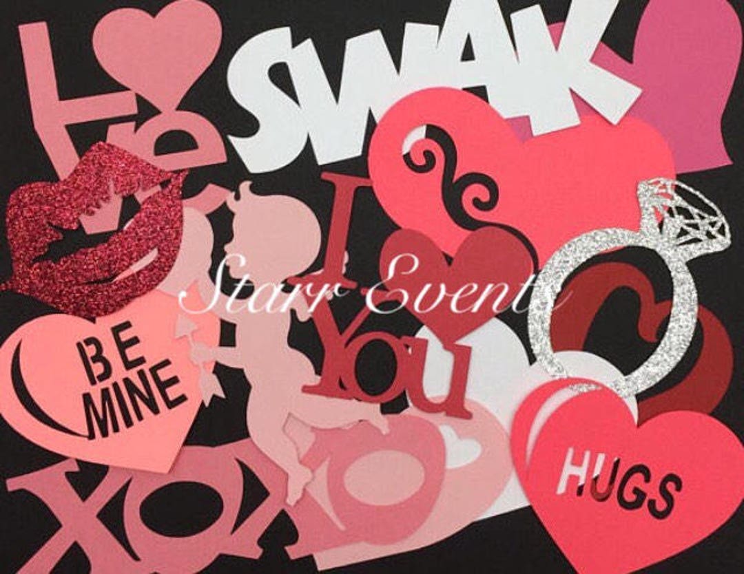 Valentines Day Decor. Set of 25 Valentine Die Cuts. Valentines Day Cut ...