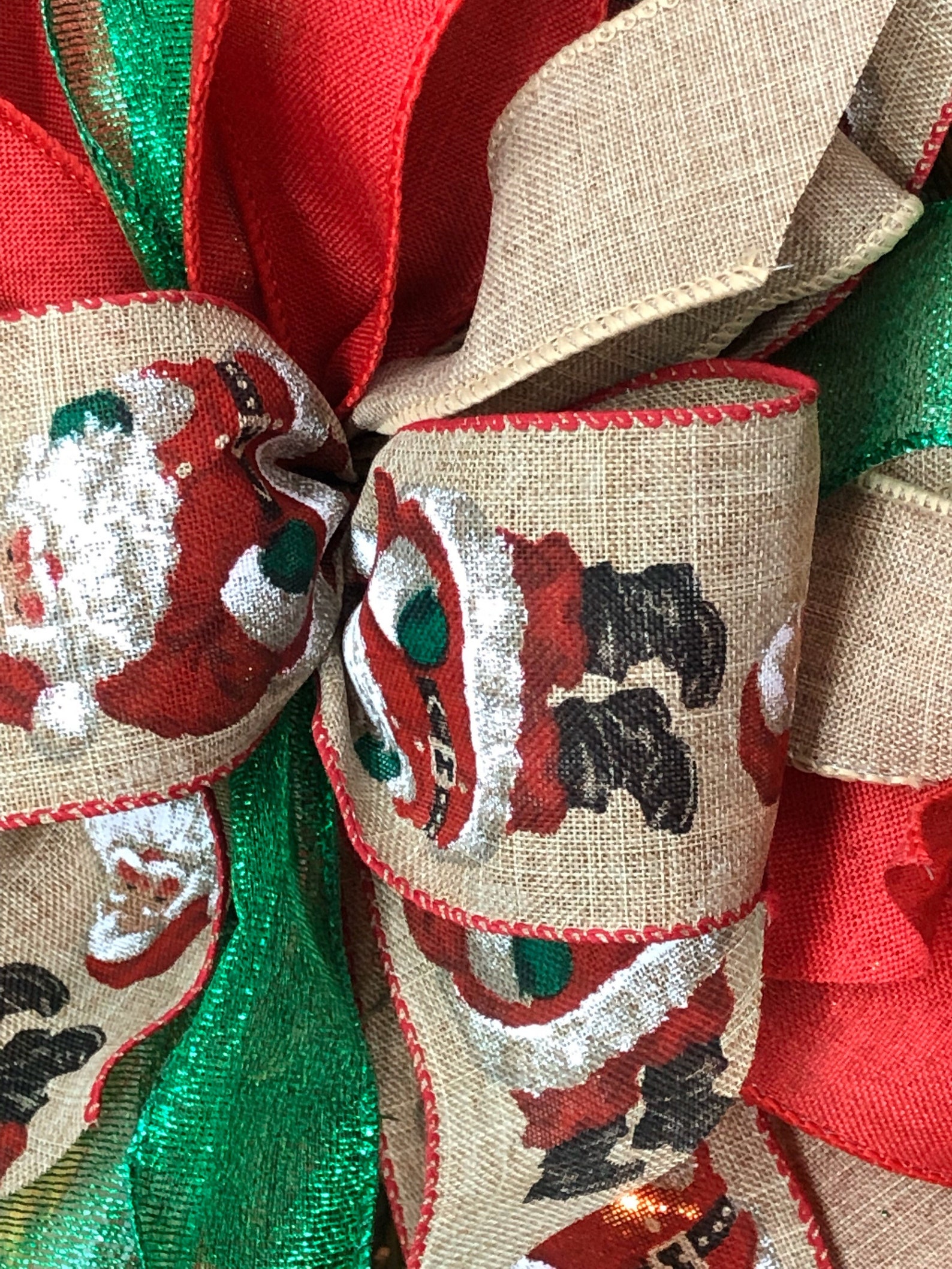 Rustic Christmas Bow Santa Christmas Wreath Bows. Rustic Christmas ...