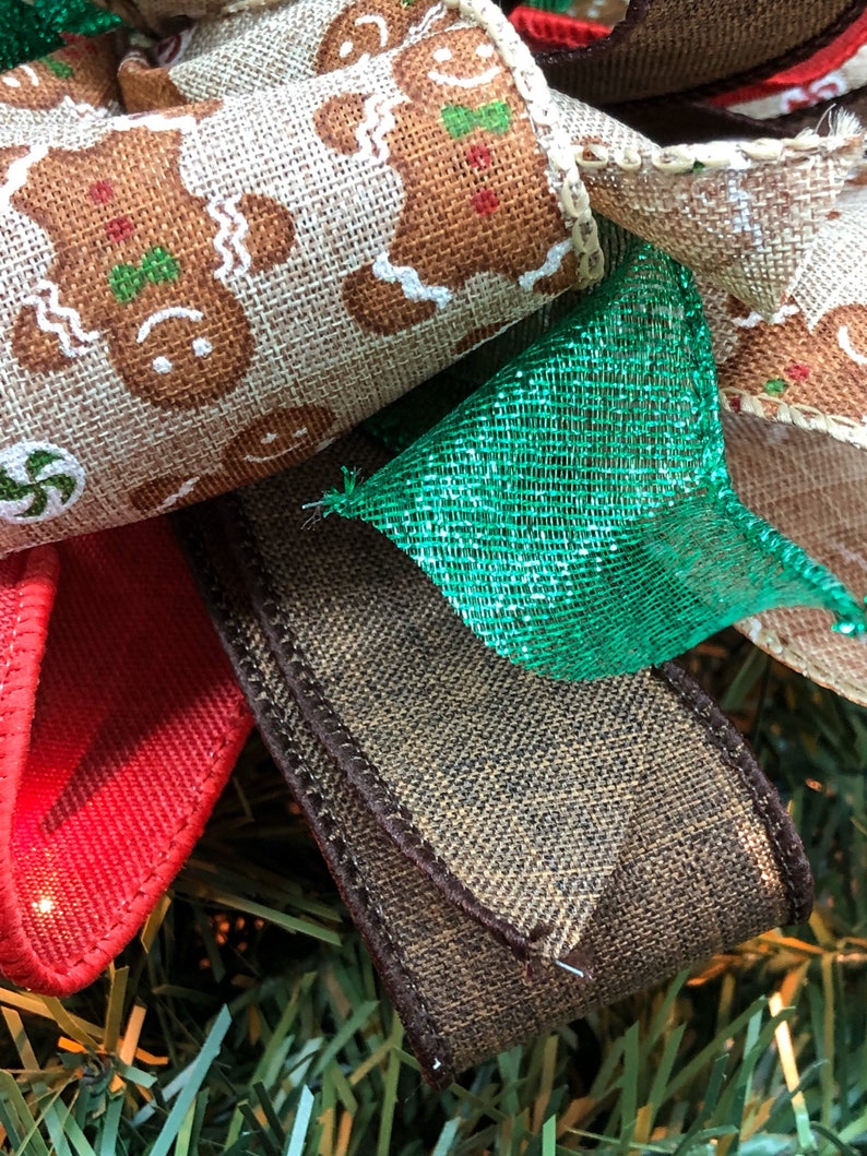 Rustic Christmas Bow Gingerbread Man Christmas Wreath Bows. - Etsy