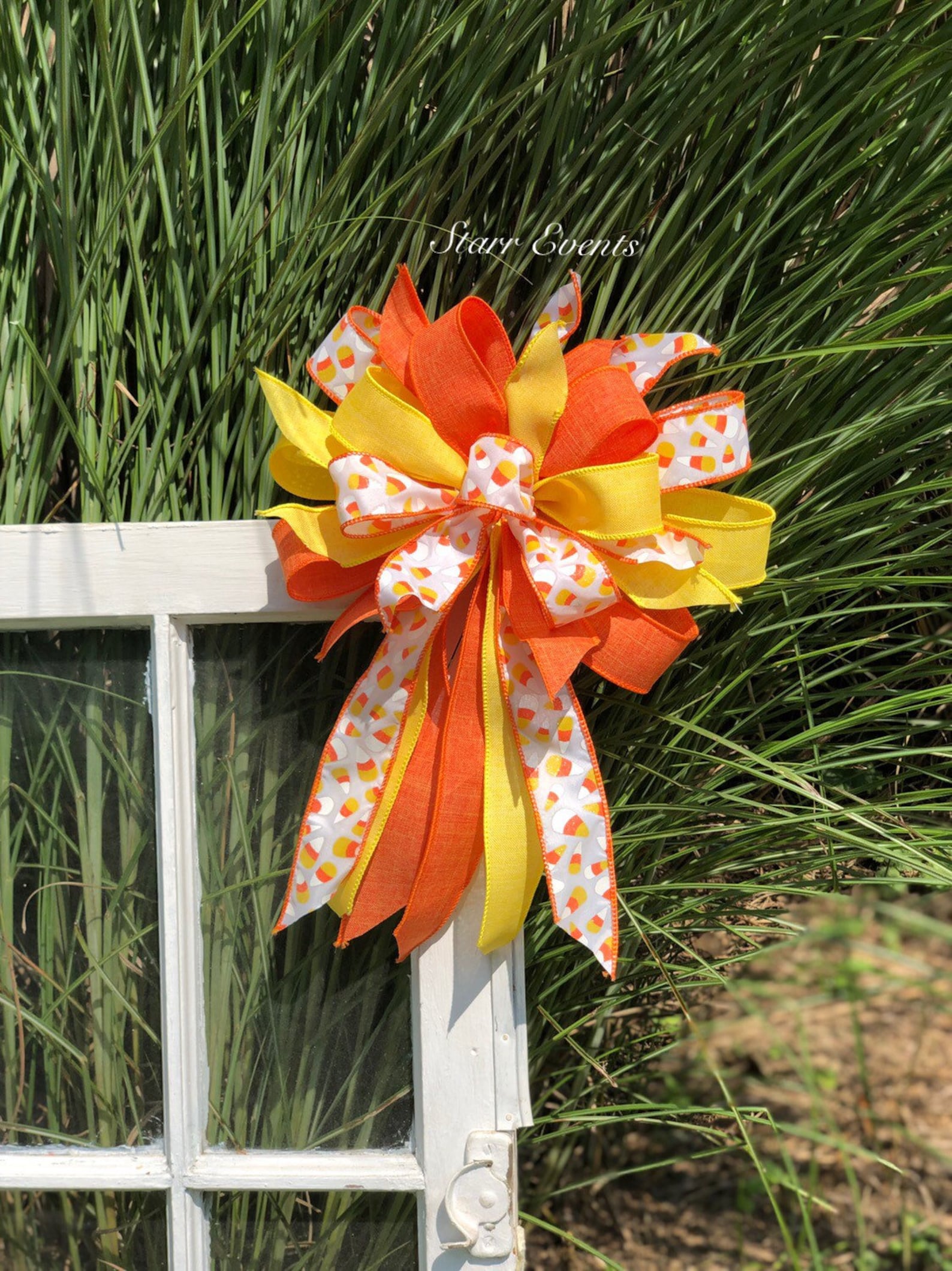Candy Corn Wreath Bow. Halloween Decor Halloween Wreath Bow. | Etsy