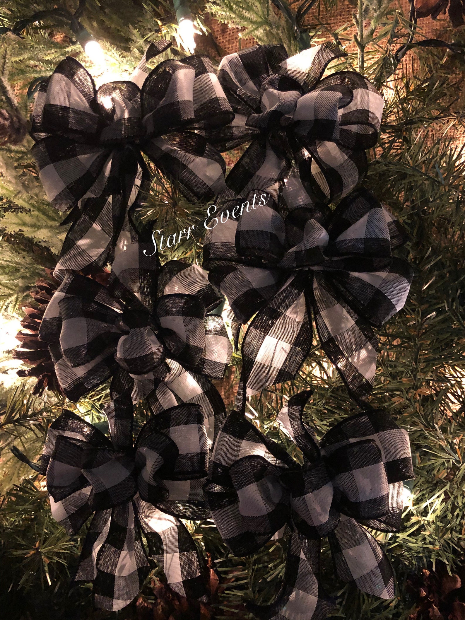 Christmas Tree Bows. Set of 6 Bows Christmas Ornaments. Choose Your Own ...