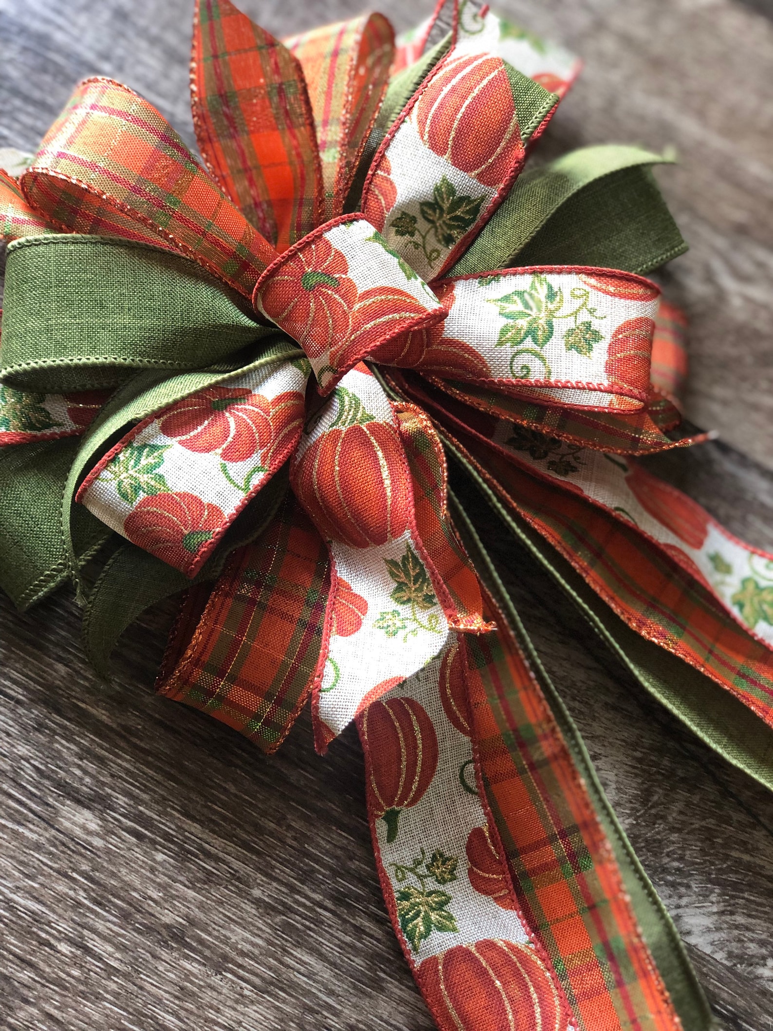 Fall Wreath Bow Bows for Wreaths Fall Bows With Pumpkins Fall - Etsy