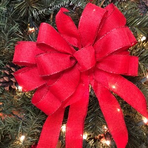 Red Christmas Bows. Christmas Wreath Bows. Rustic Christmas Decorations ...