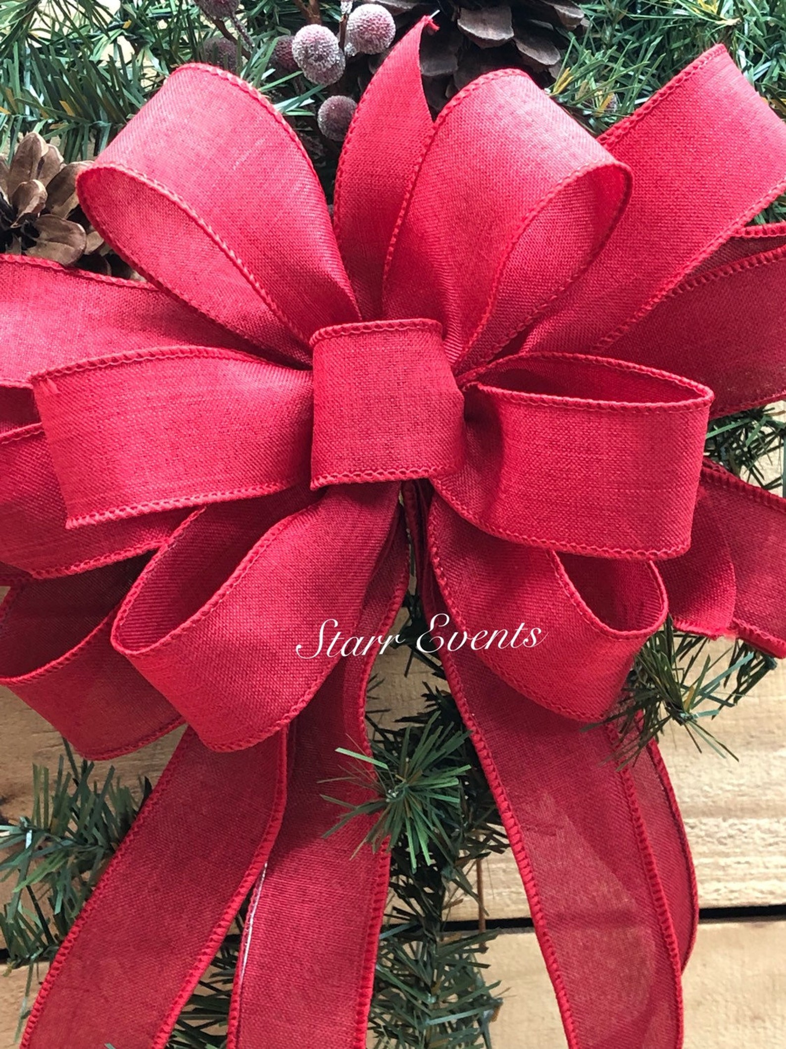 Red Christmas Bows. Christmas Wreath Bows. Rustic Christmas - Etsy