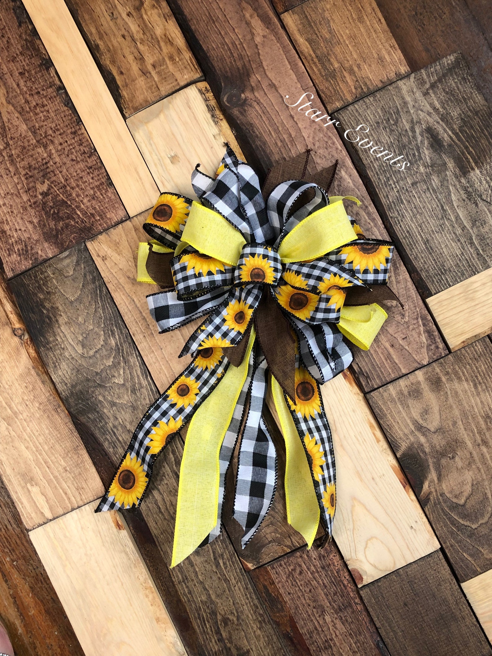 Sunflower Wreath Bow Bows for Wreaths Fall Bows With - Etsy