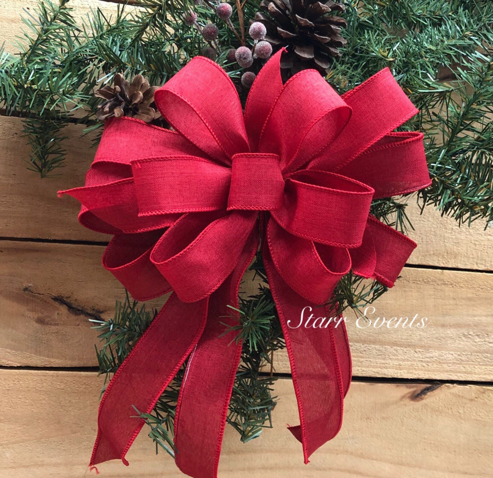 Red Christmas Bows. Christmas Wreath Bows. Rustic Christmas - Etsy
