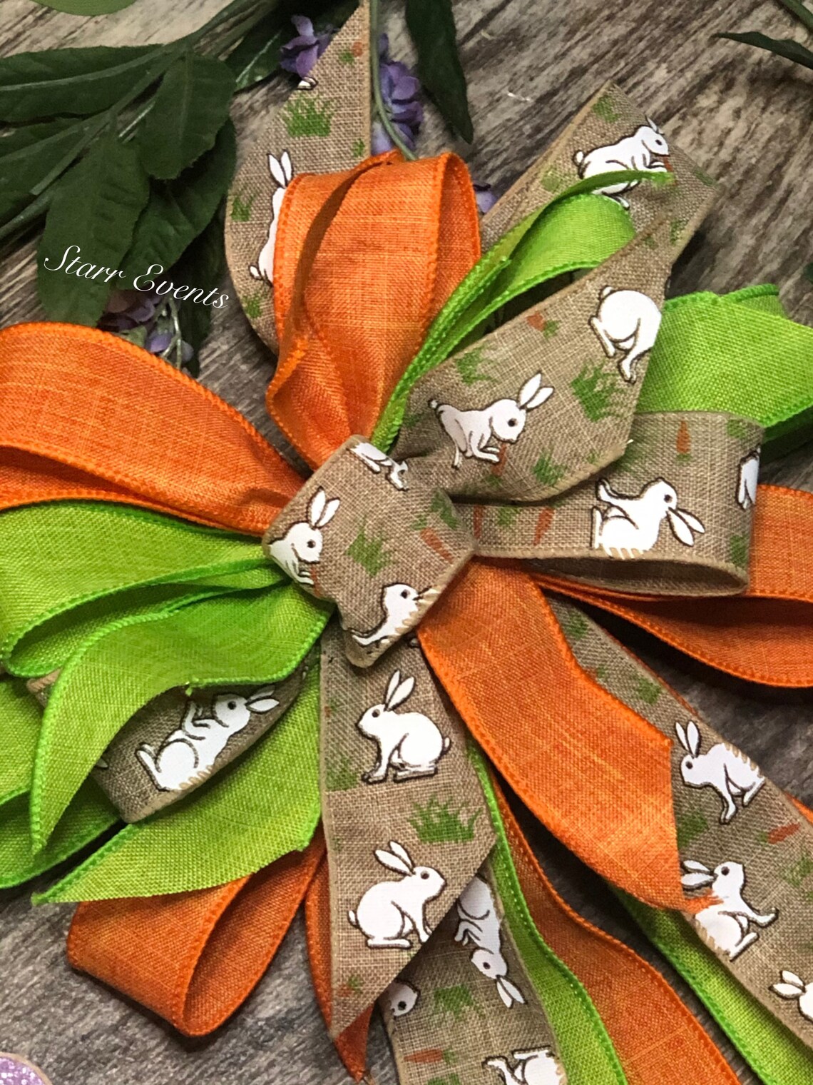 Easter Bows for Wreaths Rustic Easter Decor Faux Burlap Easter - Etsy