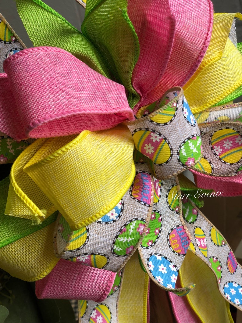 Easter Egg Easter Bow. Easter Decor. Easter Wreath Bow. Easter - Etsy