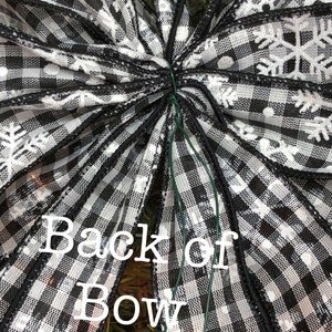 Buffalo Plaid Bow. Rustic Christmas Decor. Black and White - Etsy