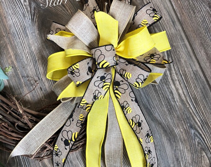 Bumble Bee Wreath Bow Bumble Bee Ribbon Bows For Wreaths Summer