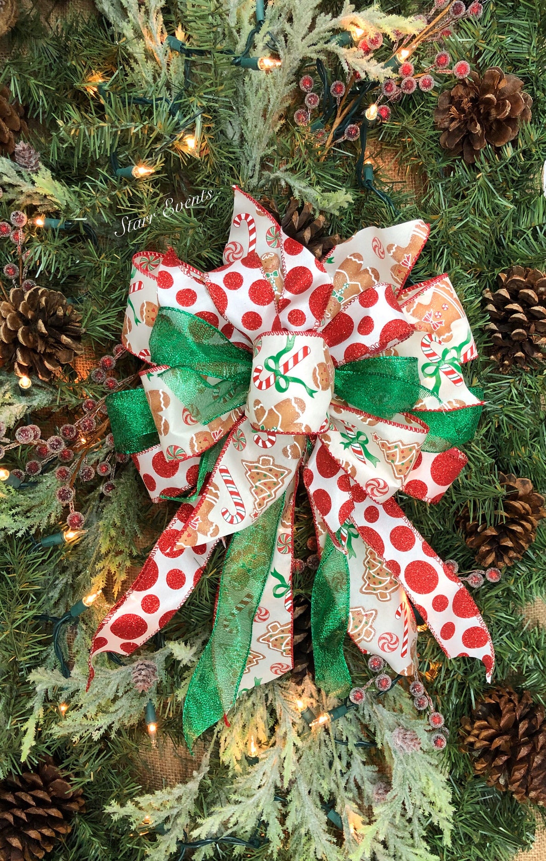 Gingerbread Man Christmas Bows Gingerbread Christmas Decorations ...