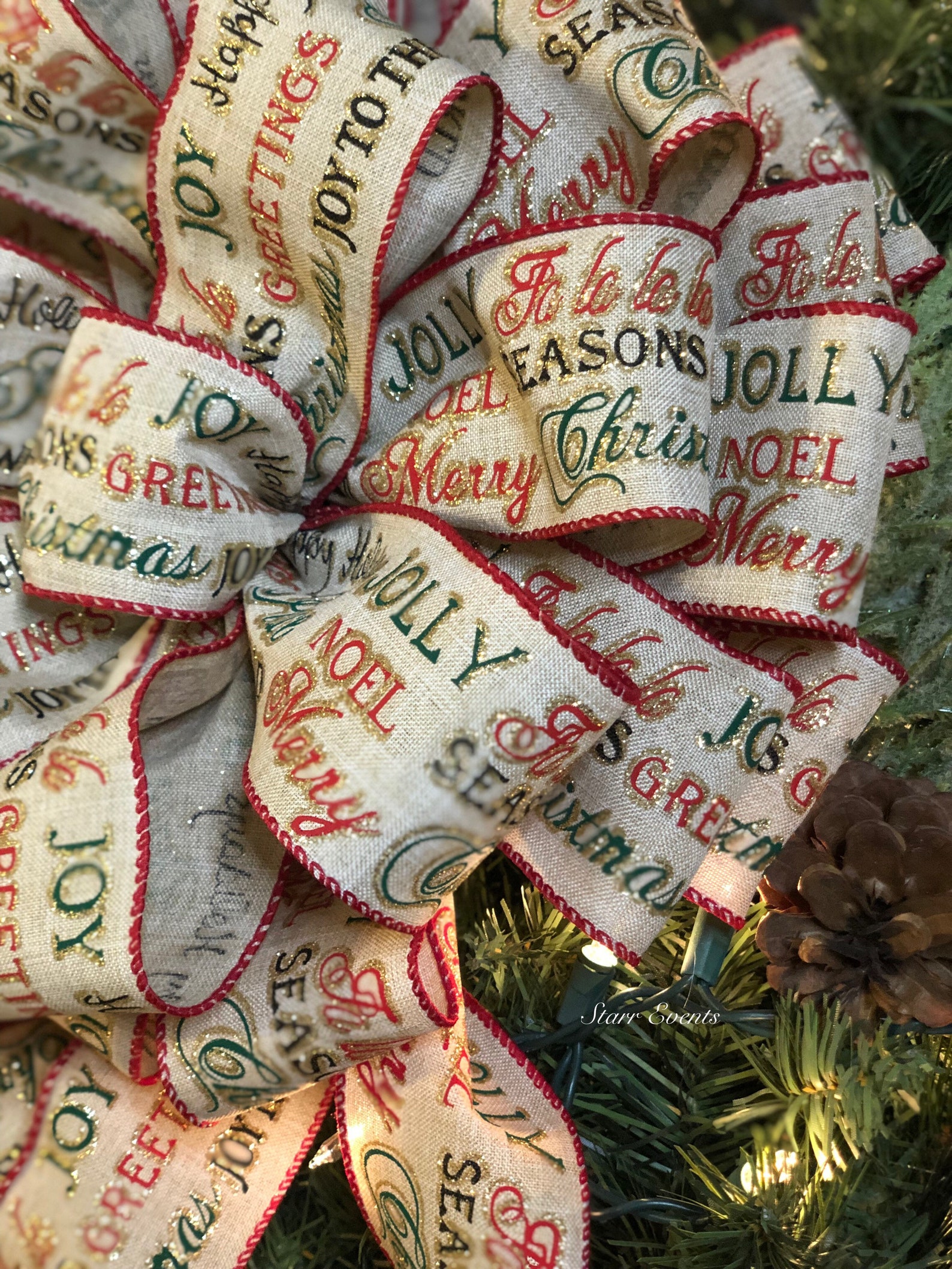 Rustic Christmas Tree Topper. Christmas Tree Bows. Merry - Etsy