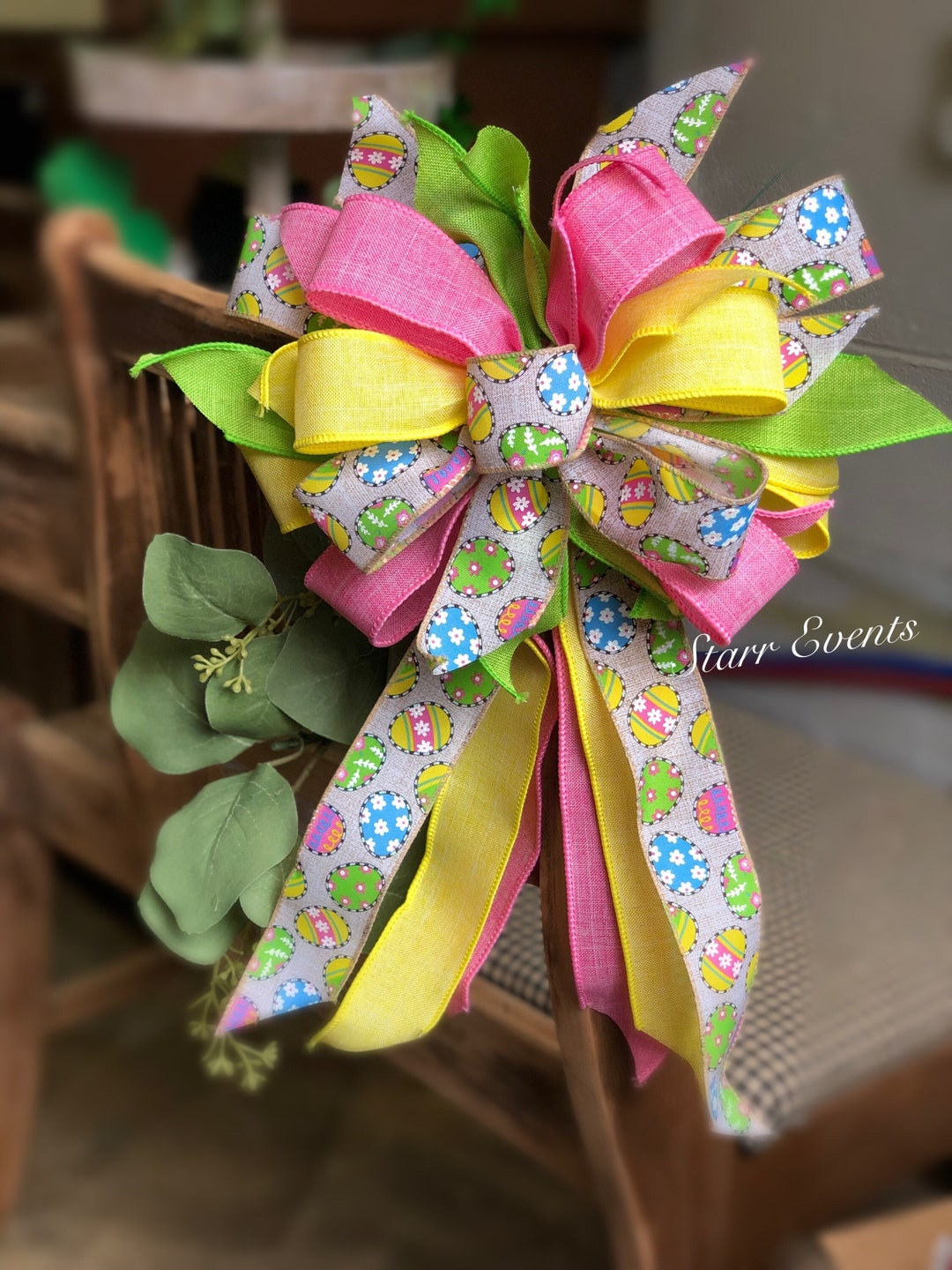 Easter Egg Easter Bow. Easter Decor. Easter Wreath Bow. Easter - Etsy