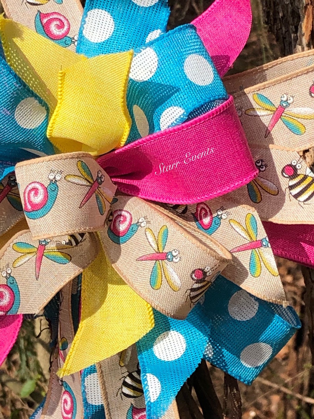 Spring Decor. Whimsical Spring Wreath Bow. Spring Decorations. Bows for ...